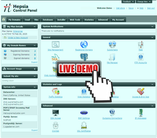 The Free Hepsia CP Available with VPS Servers